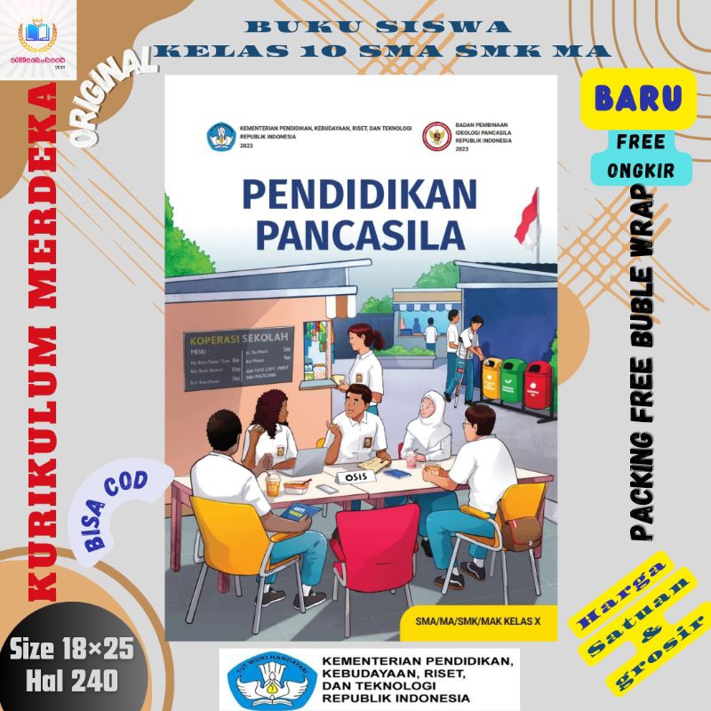 Jual Buku Paket Siswa Pendidikan Pancasila Kelas 10 SMA/SMK/MA Kurikulum Merdeka ...
