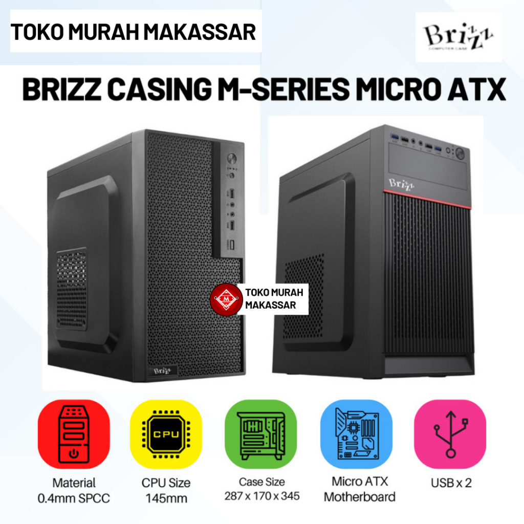 Jual BRIZZ CASING PC M-SERIES MICRO ATX /CASING KOMPUTER MICRO ATX/ CASE06-BRZ | Shopee Indonesia