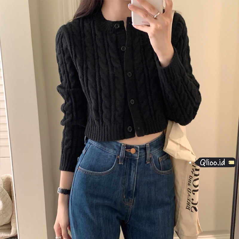 Jual Baju atasan rajutan hitam wanita / jaket jumper kardigan vintage ...