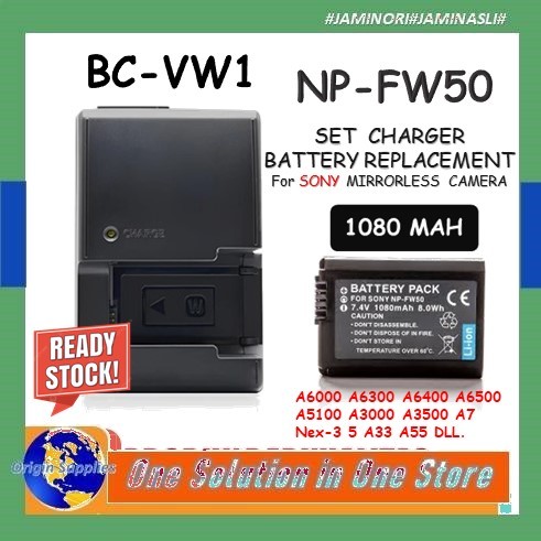 Jual Sony BC-VW1 Battery Charger For Sony NP-FW50 Battery NEX-3 NEX-5 ...