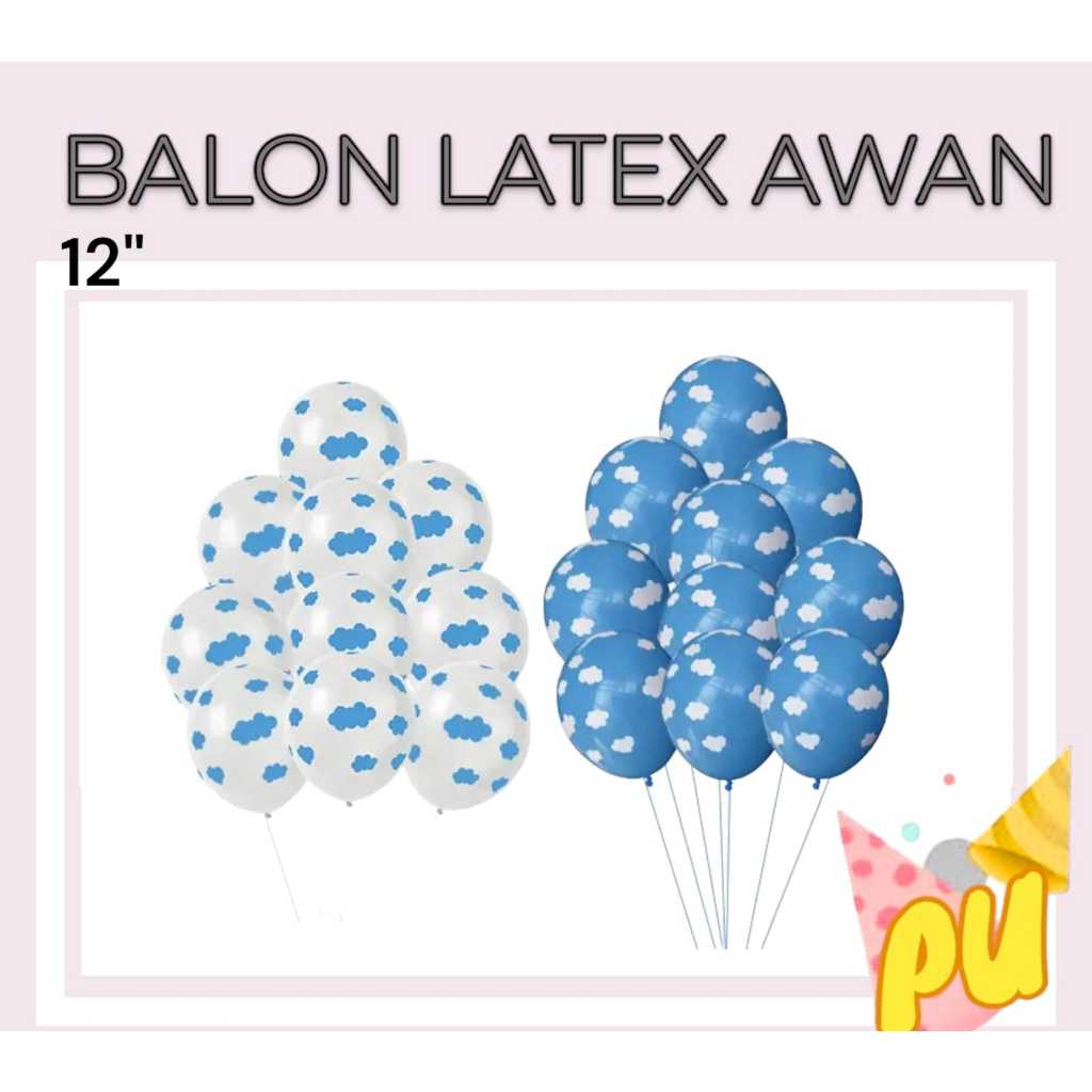 Jual Balon Latex AWAN Isi 10 / Balon Awan | Shopee Indonesia