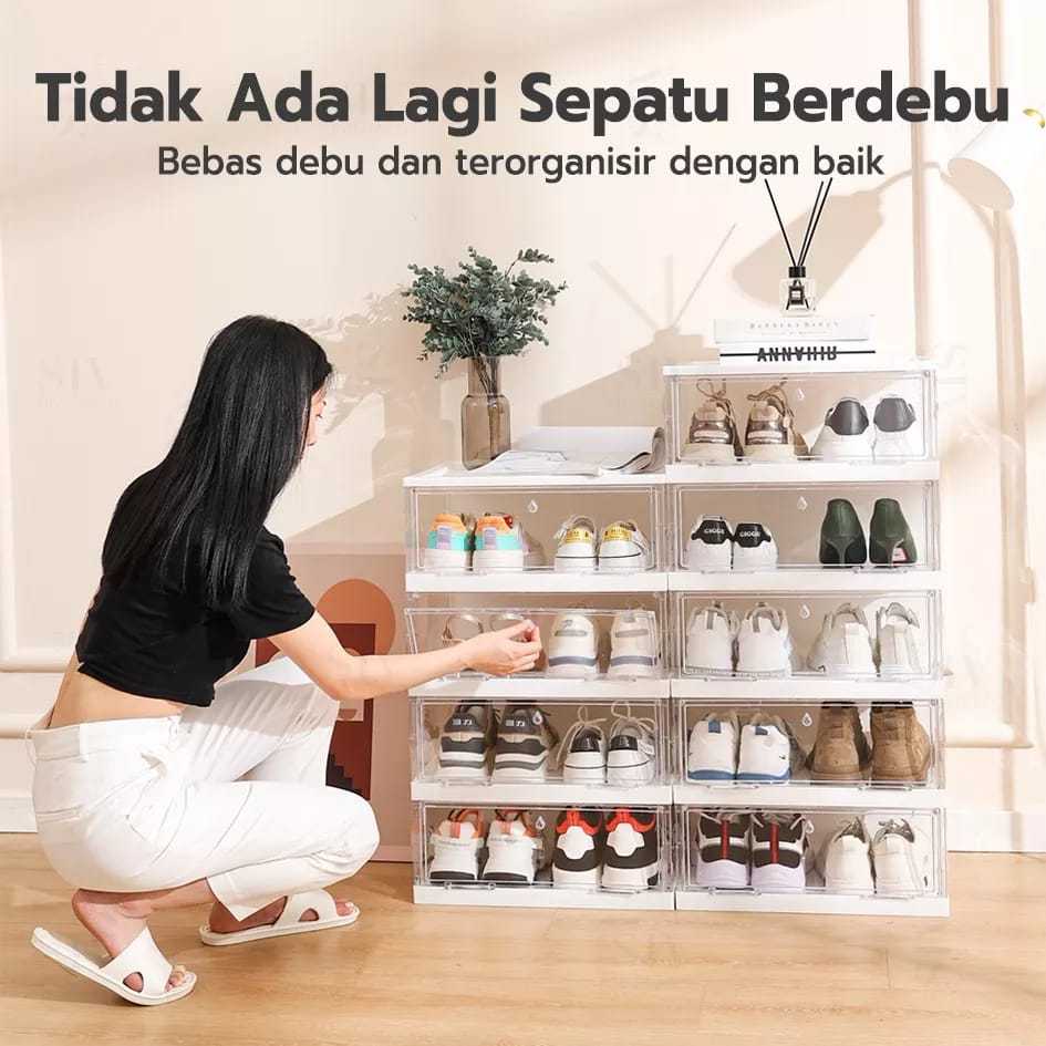 Jual RAK SEPATU LIPAT LEMARI SEPATU TRANSPARAN RAK DAN LEMARI SEPATU ...