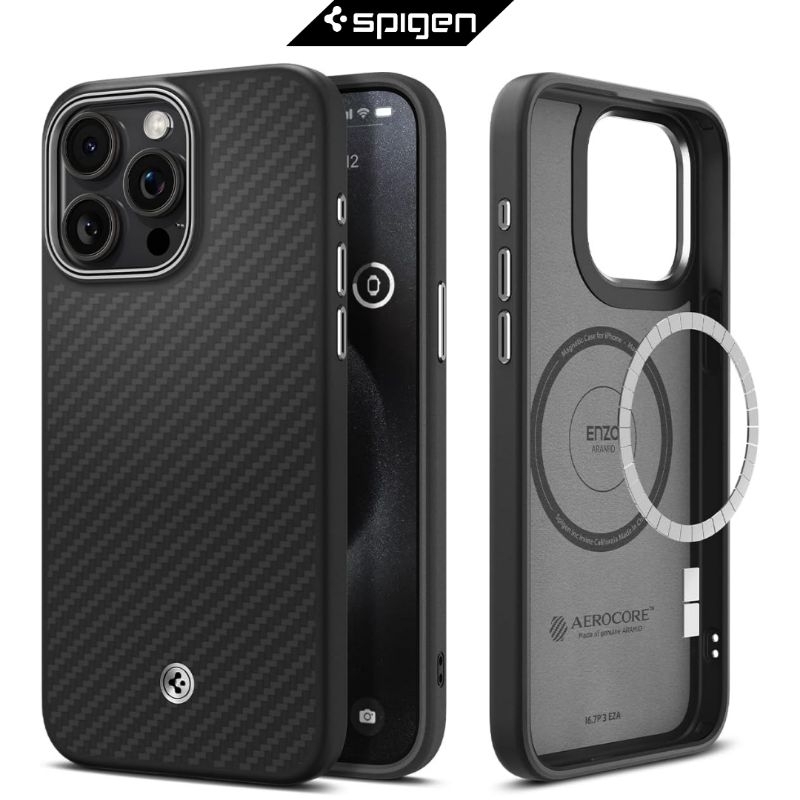 Jual Case iPhone 15 Pro Spigen Enzo Aramid Carbon Fiber Slim Thin ...