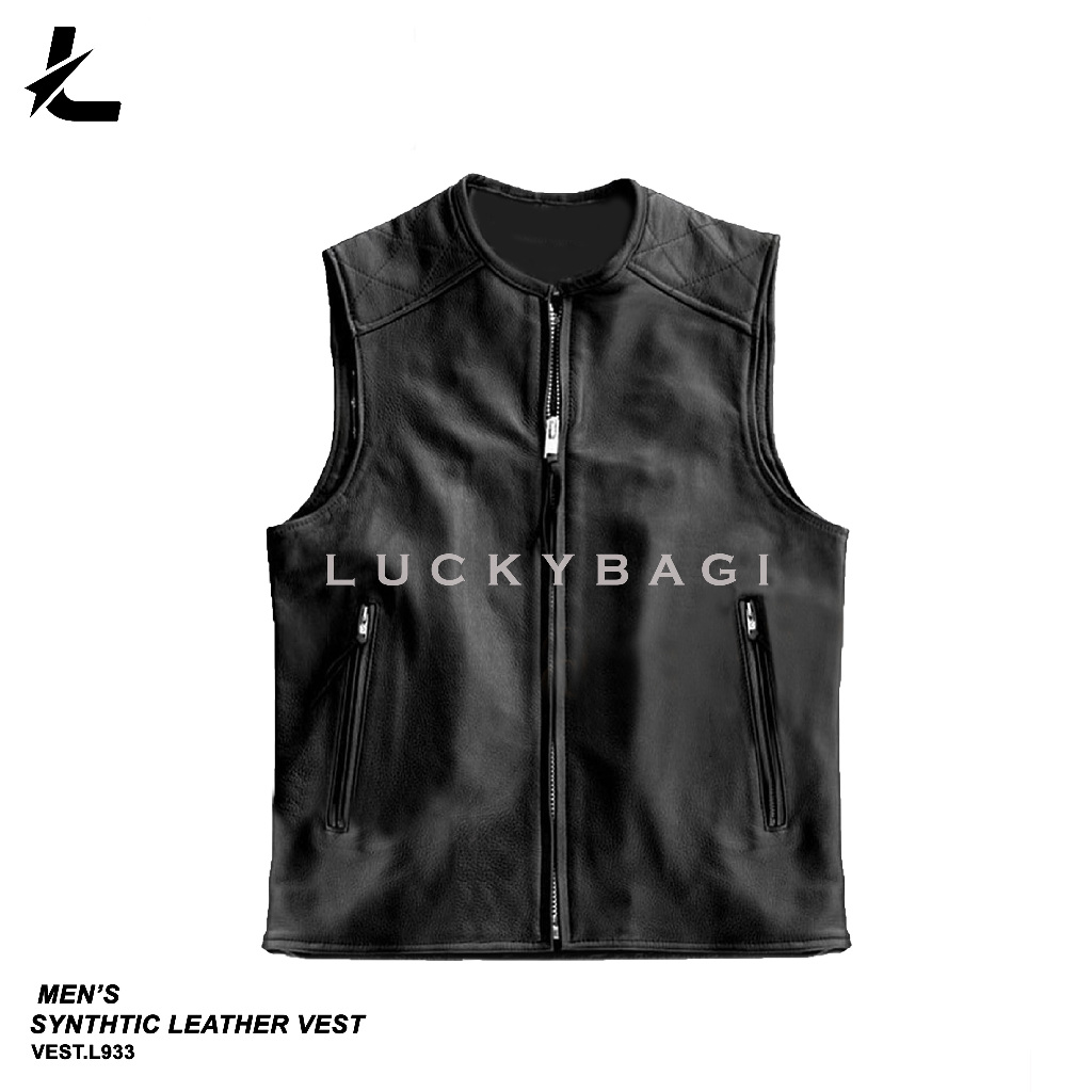 Jual Rompi Pria Vest Bikers Rompi Kulit Sintetis Riders Vest Rompi ...