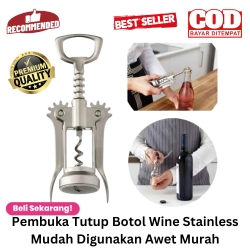 Jual [BISA COD] PROMO Pembuka Tutup Botol Wine Stainless Mudah ...