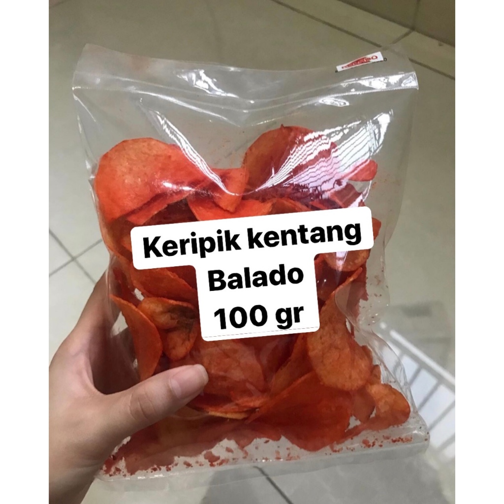 Jual KERIPIK KENTANG BALADO 100 GRAM KERIPIK KENTANG PEDAS POTATO CHIPS ...