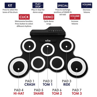 Jual Rixton Drum Elektronik Portabel Digital USB 7 Bantalan Roll up ...