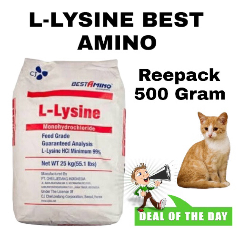 Jual L-LYSINE HCL 500gram MEIHUA - Suplemen Vitamin Penggemuk Udang ...