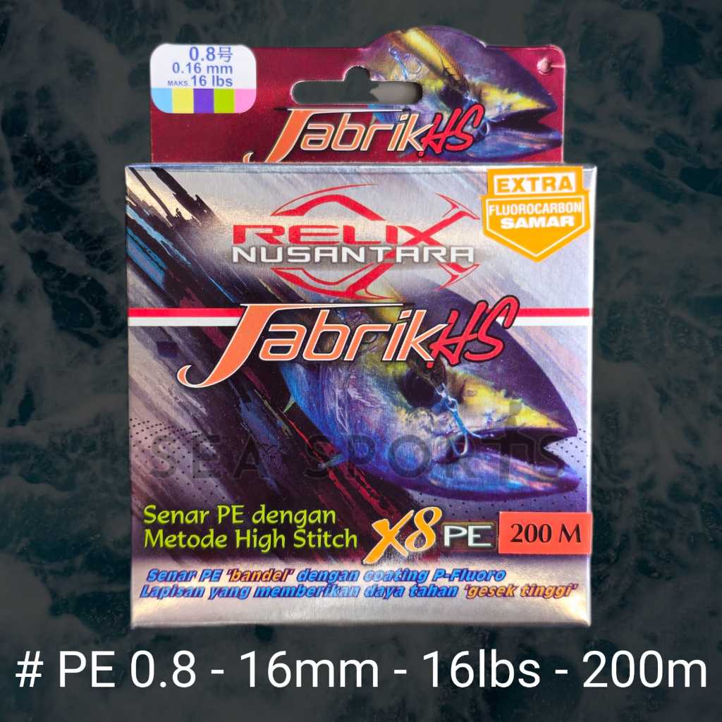 Jual Senar PE Jabrik HS X8 Jabrik 200 Meter Jabrik 300 Meter PE Relix Nusantara Multicolor Senar ...