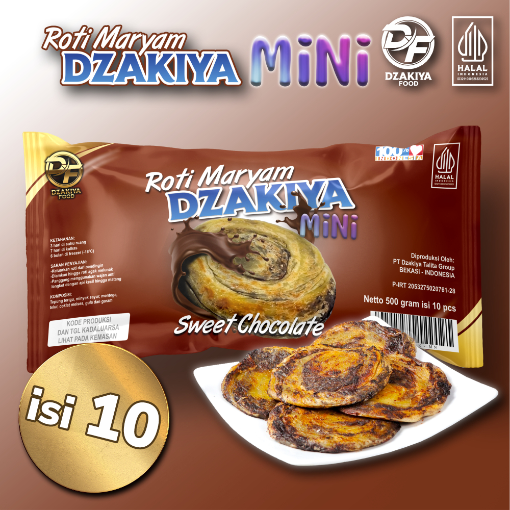 Jual Roti Maryam Canai Cane Dzakiya Cokelat Mini Isi 10 Diameter 10cm