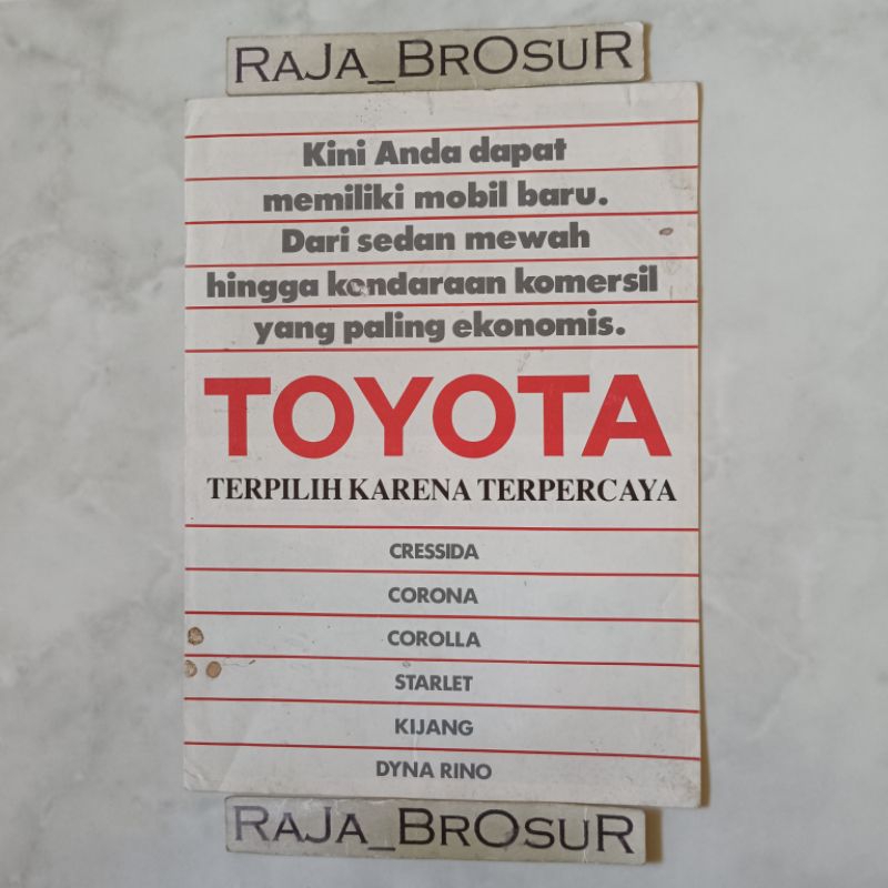 Jual Poster brosur katalog iklan leaflet jadul lawas Toyota Lineup ...