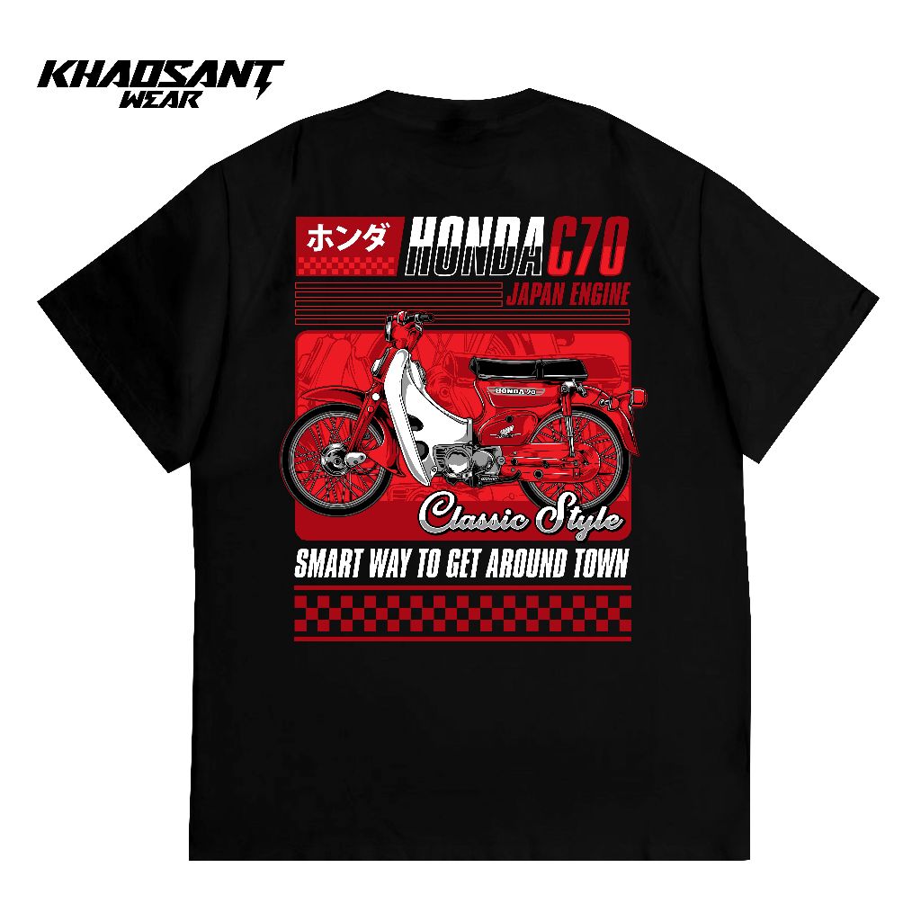 Jual KHAOSANT Kaos Honda C70 Japan Engine Honda Gang Kaos Motor Classic Baju Pria Wanita ...