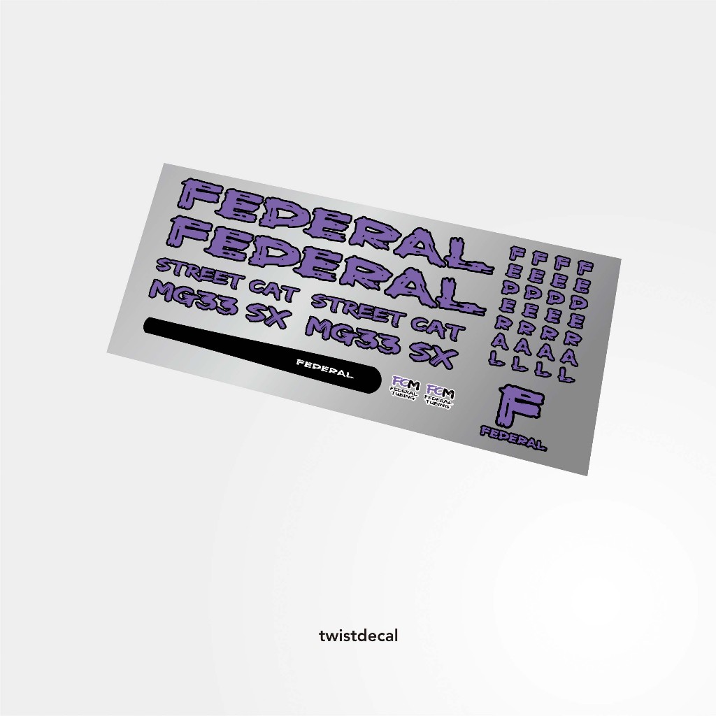 Jual DECAL FEDERAL Street Cat Font Surly | Shopee Indonesia