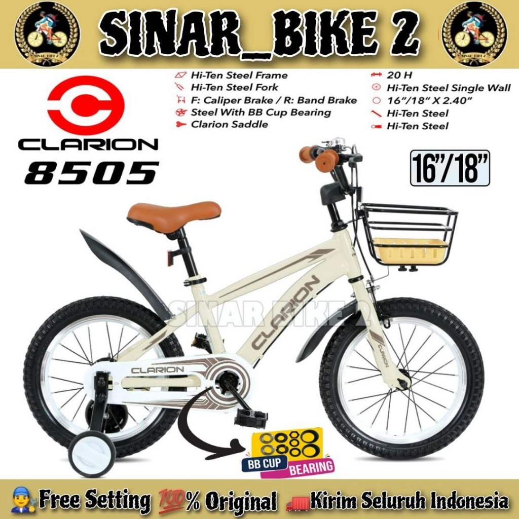 Jual Sepeda Keranjang Anak Laki & Perempuan CLARION 8505 // ATLANTIS 8. ...