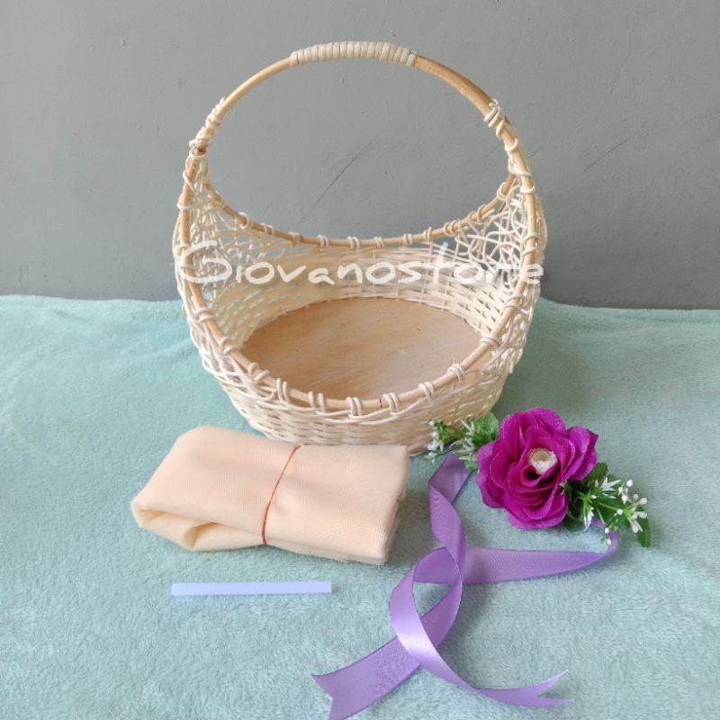 Jual PAKET KOMPLIT KERANJANG PARSEL + KAIN TILE + PITA BUNGA ...