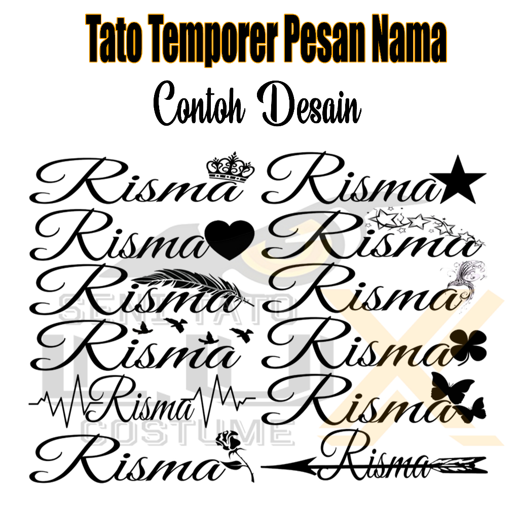 Jual Tato temporer request nama dan gambar anti air dan tahan lama tato ...