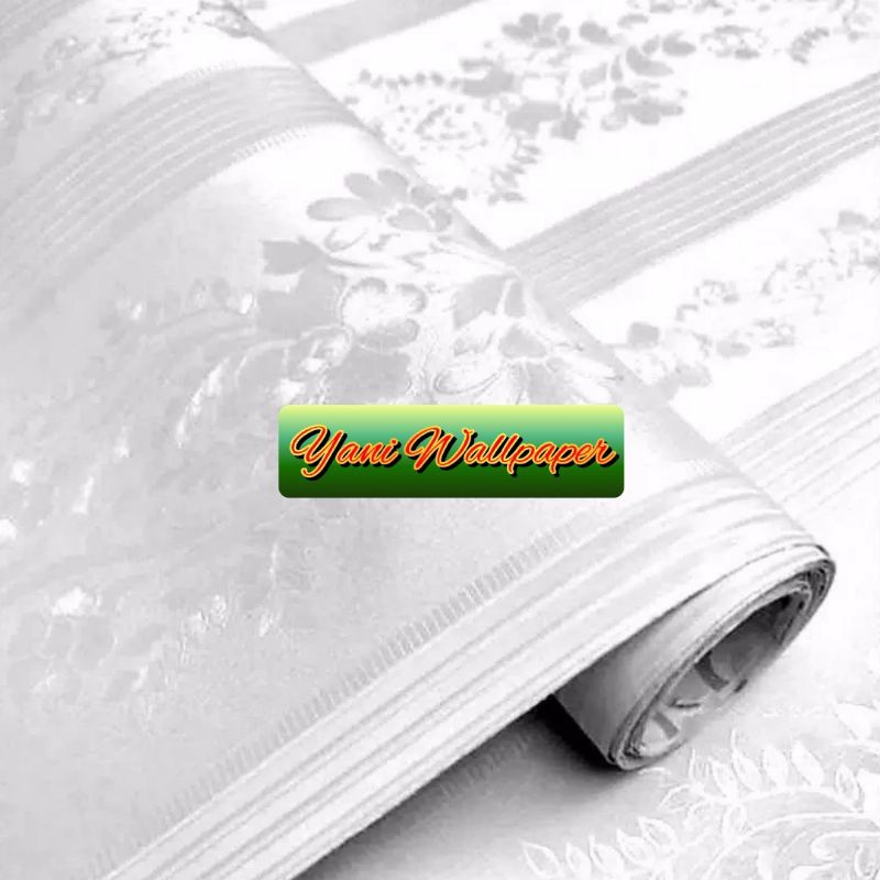 Jual COD || Wallpaper Sticker Dinding Embos Putih Polos Salur Bertekstur Mewah Elegan Tinggal ...