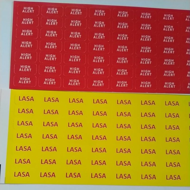Jual stiker label lasa dan high alert persegi | Shopee Indonesia