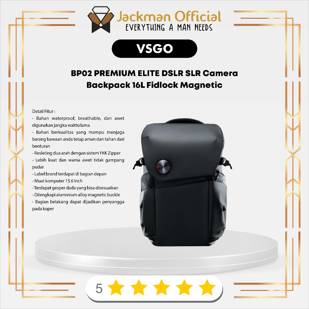 Jual VSGO BP02 PREMIUM ELITE DSLR SLR Camera Backpack 16L Fidlock ...