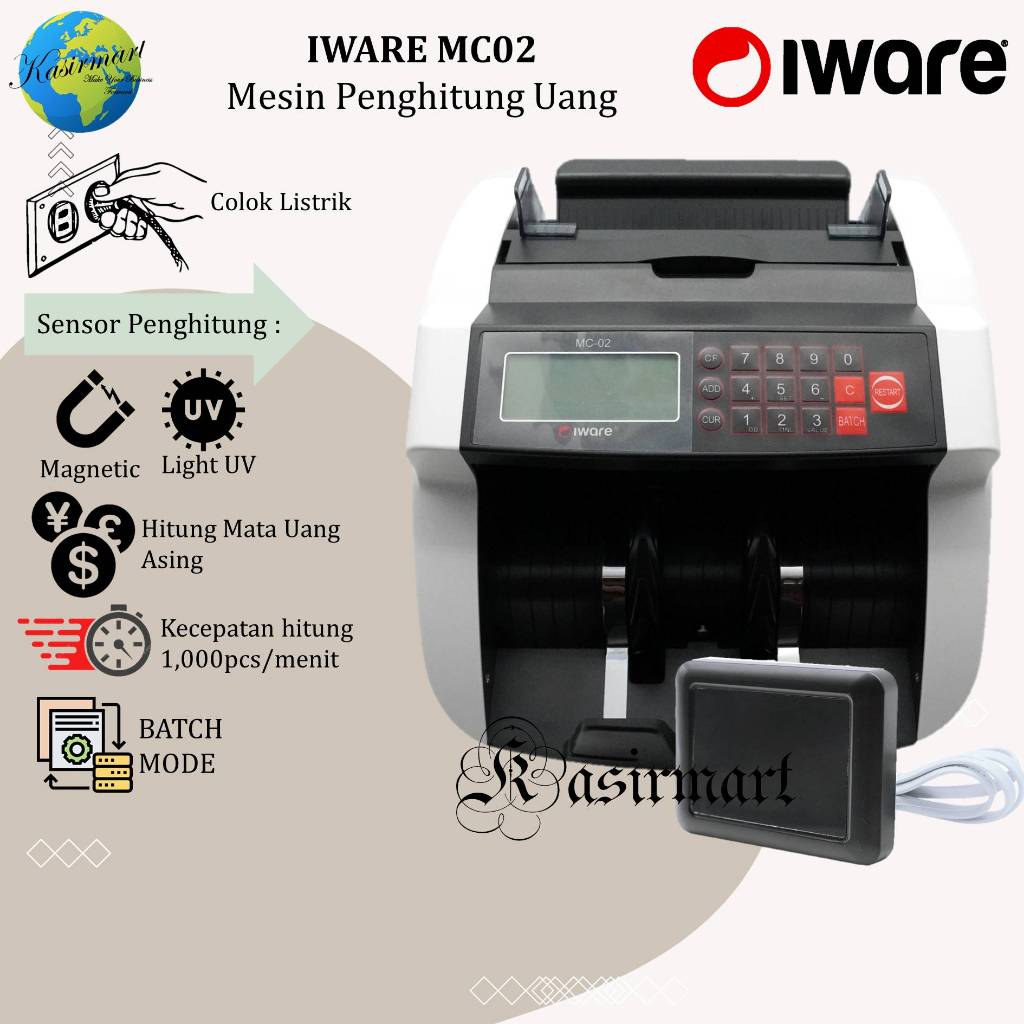 Jual Iware MC02 Mesin Penghitung Uang Kertas MC-02 MC 02 UV Bill Money ...