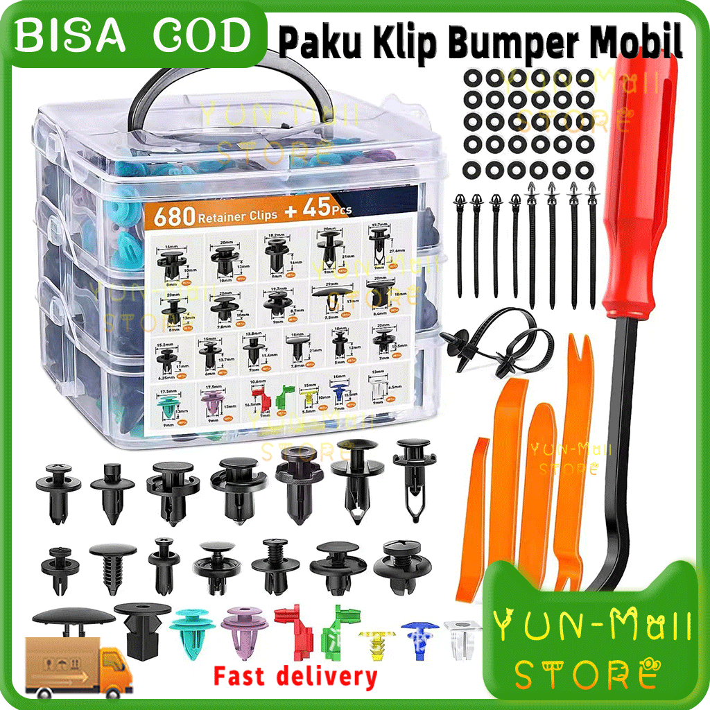 Jual YUN Mall Baut Rivet Mobil 680PCS/100PCS/625PCS/Klip Mobil Hibrida ...