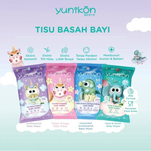Jual [ BELI 1 GRATIS 1 ] YUNIKON Tissue Basah Bayi 50 lembar | Shopee ...