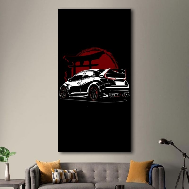 Jual NDT[15X30] Hiasan Dinding Mobil Honda Civic Pajangan Type R Poster ...