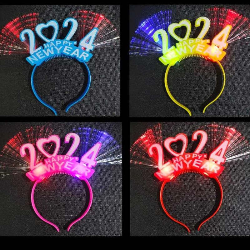Jual RY - Bando desain happy new year 2024 dengan lampu menyala untuk ...