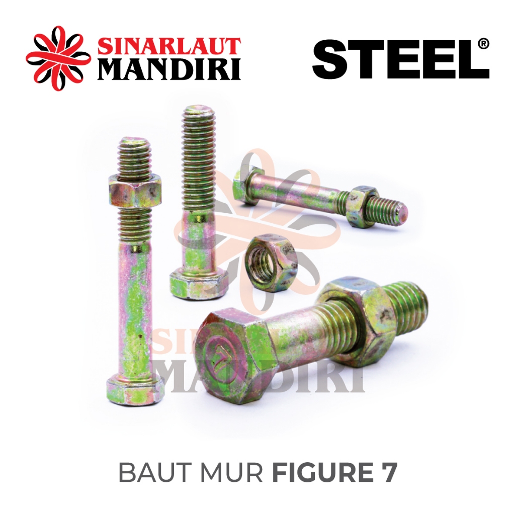 Jual Baut Mur Figure 7 / BM F7 / Baut Mur Baja Figure 7 M 6 x 60 ...