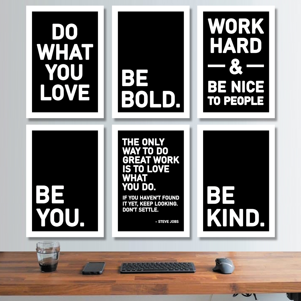 Jual Hiasan dinding quotes be nice kind you bold steve jobs Wall Decor ...