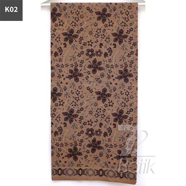 Jual KAIN BATIK PREMIUM Bahan Katun Motif Kembang Warna Cream Earthy ...