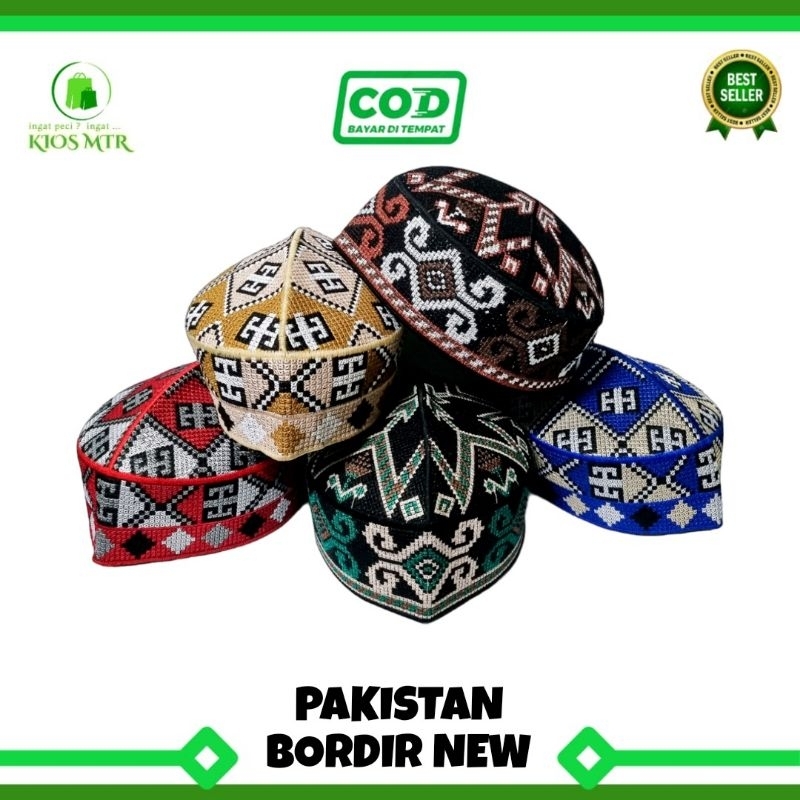 Jual Peci PAKISTAN SUPER BORDIR ABSTRAK NEW Murah , Peci Pakistan ...