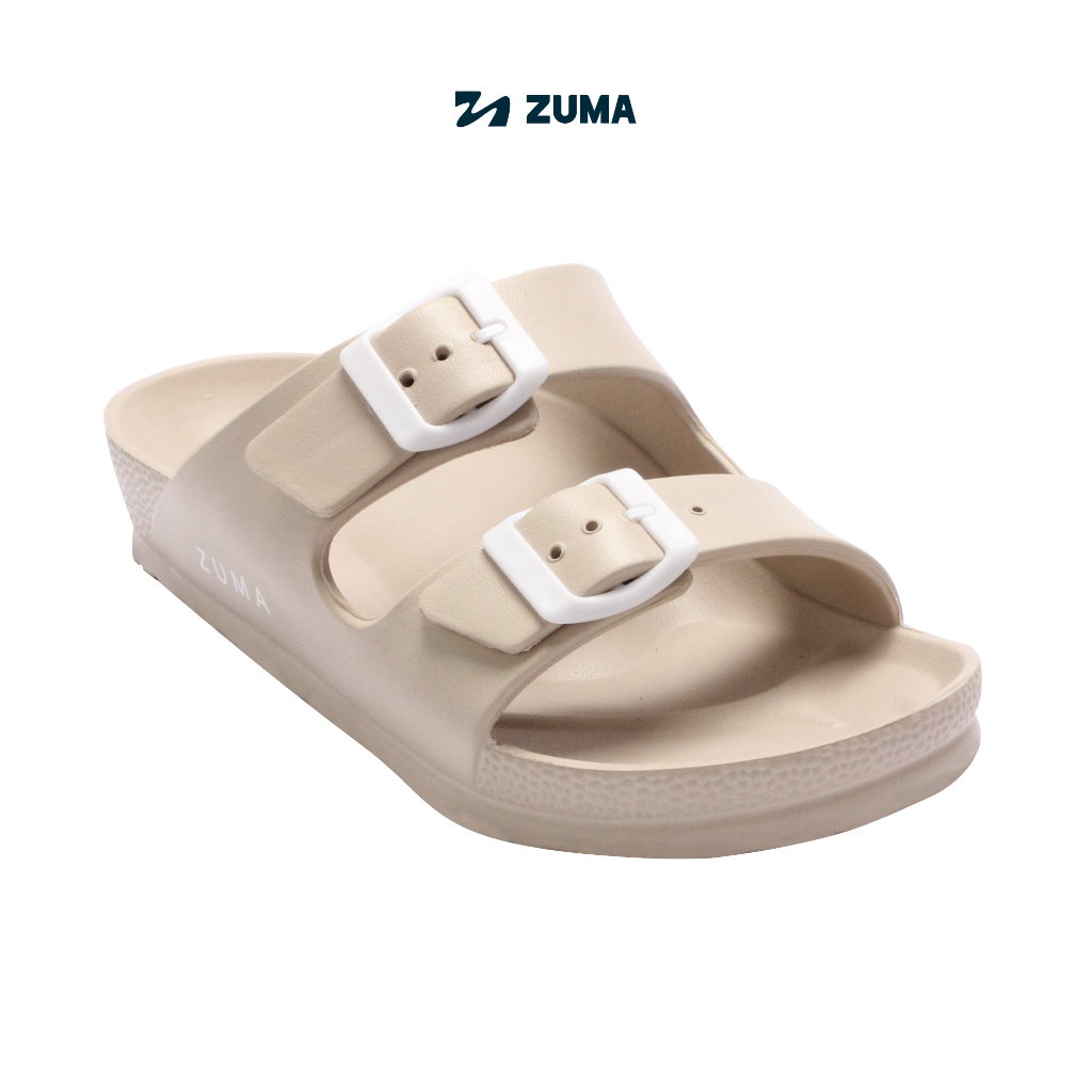 Jual Zuma Women Flo 3 Brown, Sandal Slop Wanita Karet Slip On Polos ...