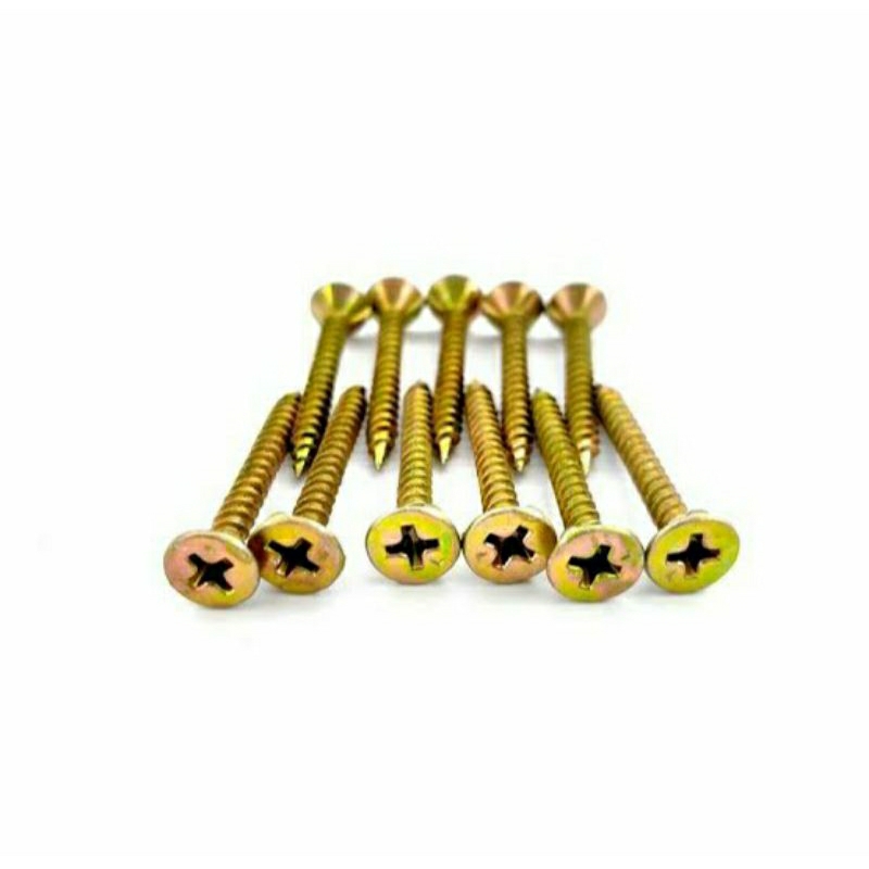 Jual { 500pcs } sekrup screw grc kuning panjang 2cm | sekrup kalsi ...