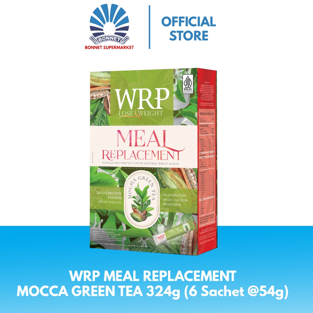 Jual Wrp Meal Replacement Mocca Green Tea 324g (6 Sachet @54g) | Shopee ...