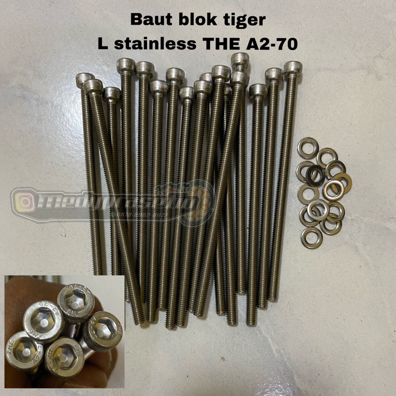 Jual BAUT BLOK TIGER L STAINLESS THE A2-70 | Shopee Indonesia