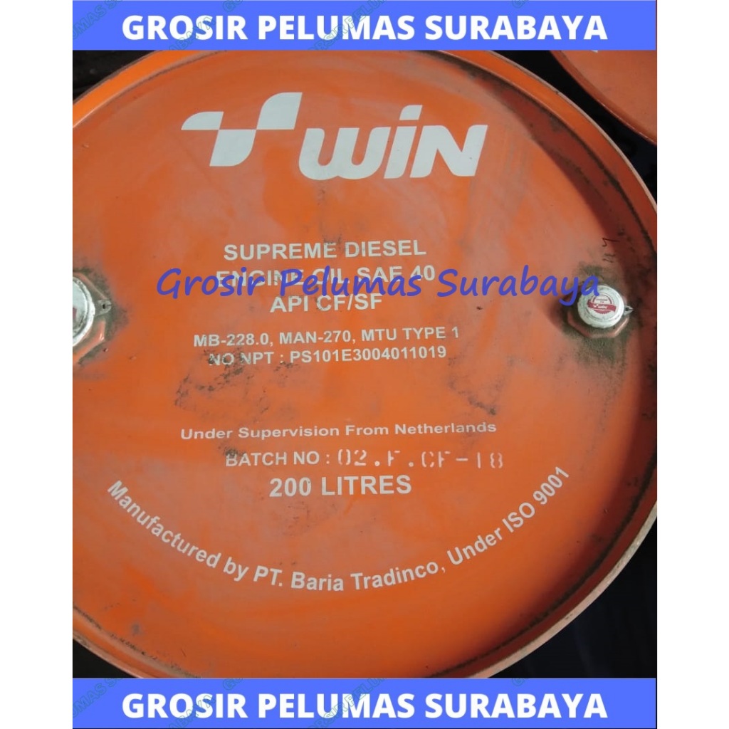 Jual ISO9001 DRUM Oli mesin Diesel sae 40 CF WIN Supreme Engine OIL med ...