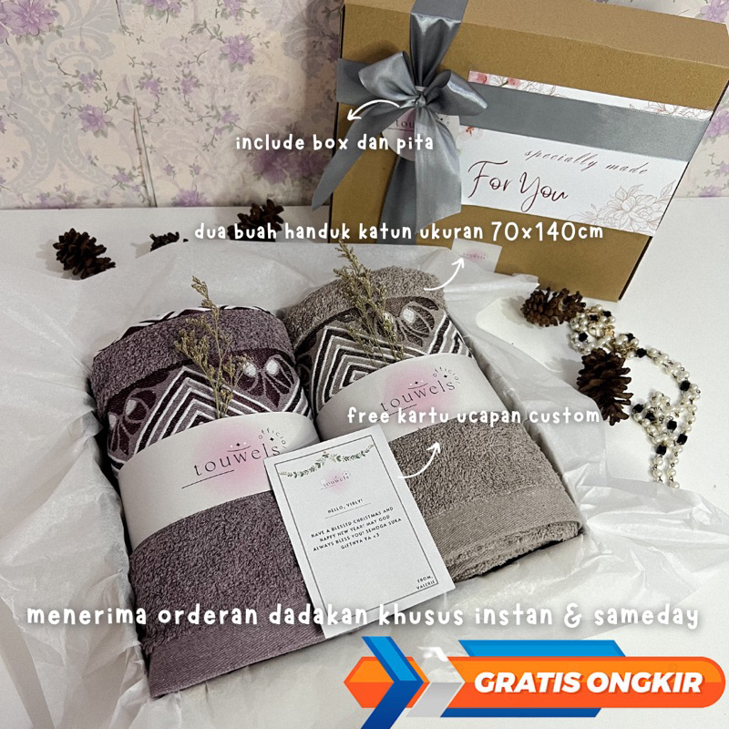 Jual Hampers Kado Handuk Souvenir / Gift Set Box Handuk Katun 70x140cm ...