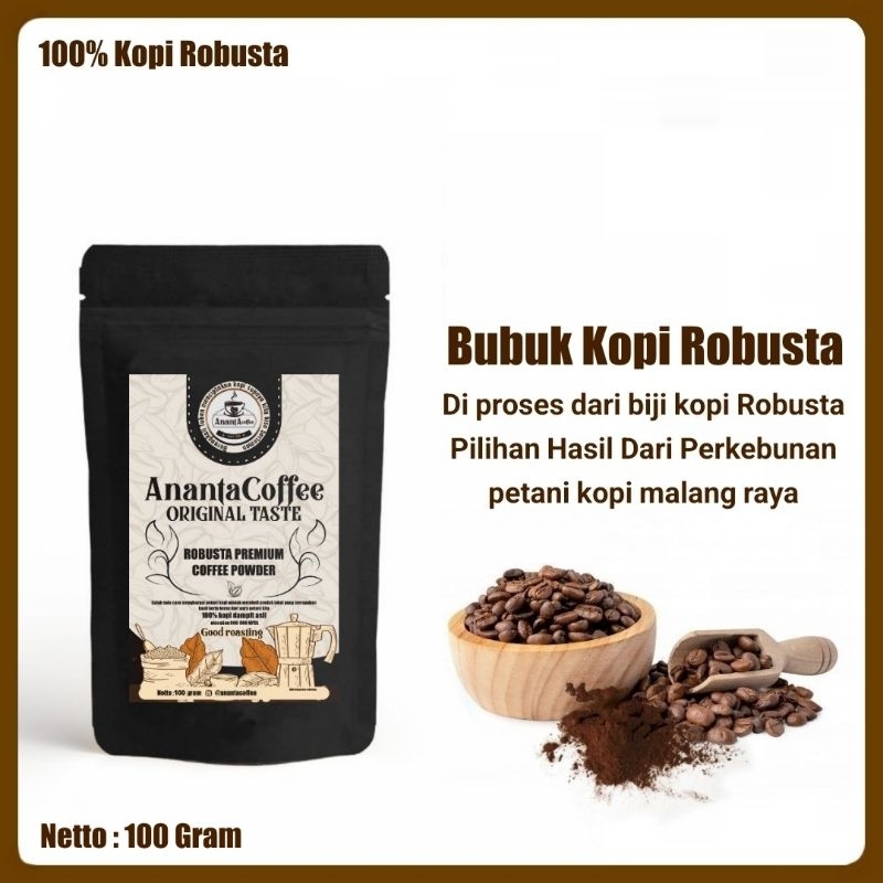 Jual Kopi Robusta Dampit Malang Bubuk kopi Robusta premium 100 gram ...