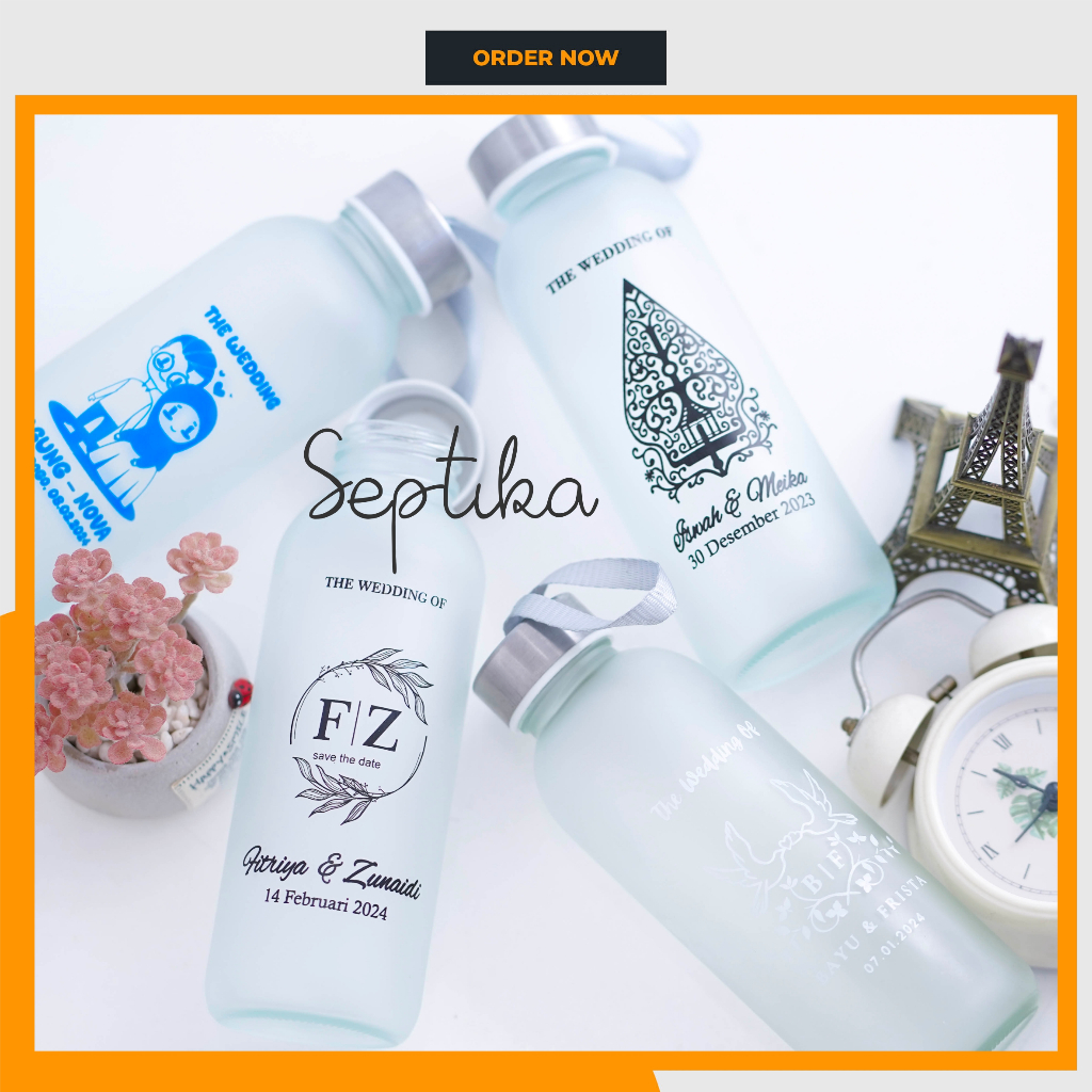 Jual Souvenir Botol Kaca Tumbler Doff Sablon Dove 420 Ml Tali Silver ...