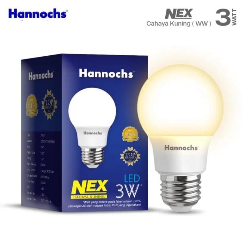 Jual Hannochs Lampu LED NEX 3 WATT Cahaya Kuning / WARM WHITE (Setara ...