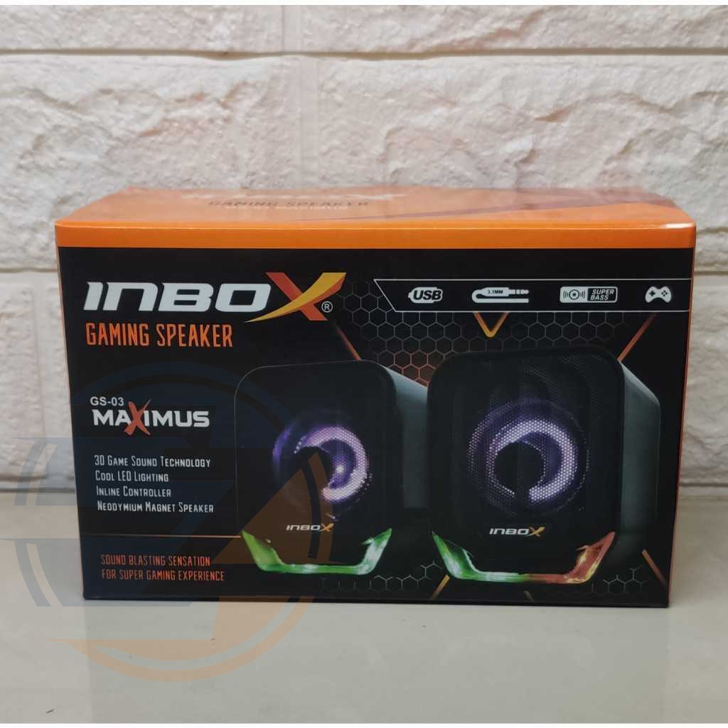 Jual Speaker PC Super BASS INBOX GS-03 MAXIMUS USB RGB | Shopee Indonesia