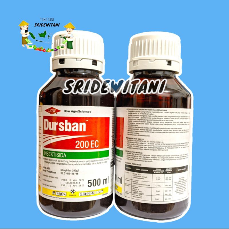 Jual DURSBAN 200ec 500 ML Insektisida Pembasmi Hama Ulat Drusban Semua ...