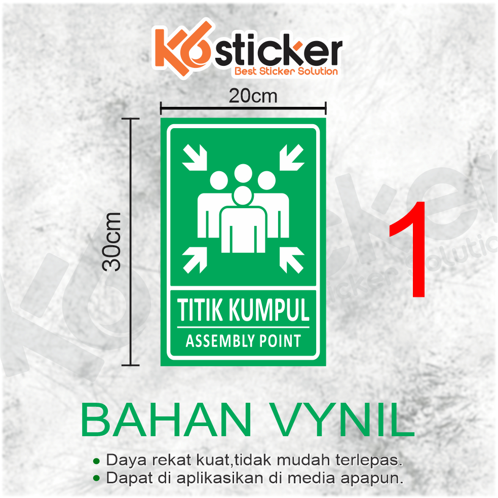 Jual Sign Sticker Titik Kumpul / sticker assembly point / stiker titik ...