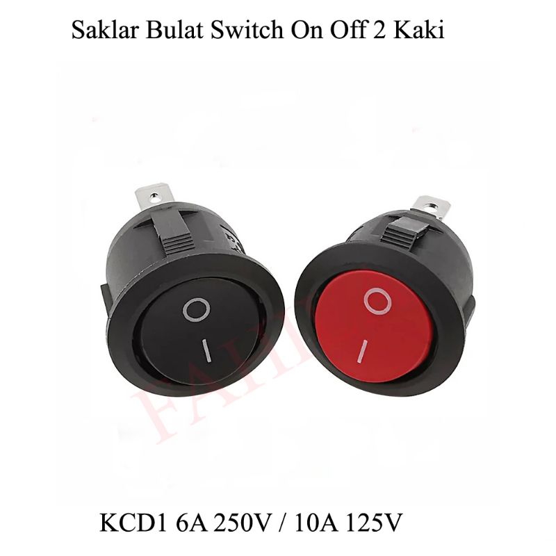 Jual Saklar Bulat Switch On Off Rocker Switch 2 pin | Shopee Indonesia
