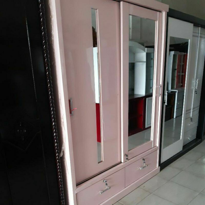 Jual lemari sliding 3 pintu bahan HPL/perabot | Shopee Indonesia