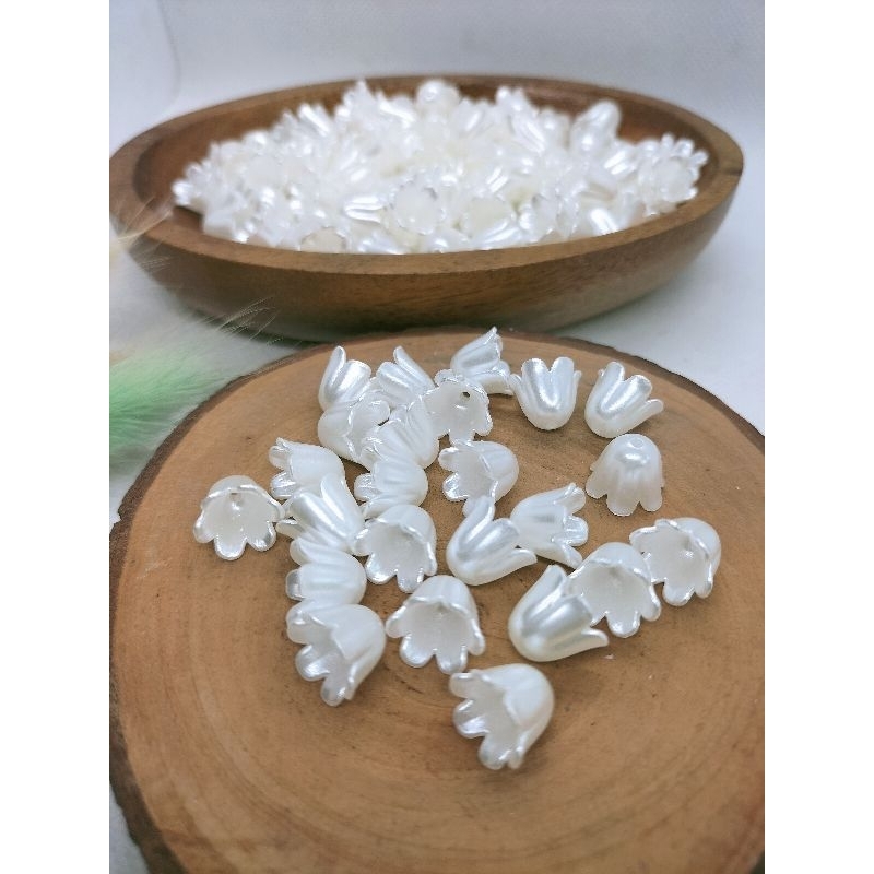 Jual Manik Kelopak Bunga Ivory Putih BW (20 gram) / Manik Mote Kelopak ...