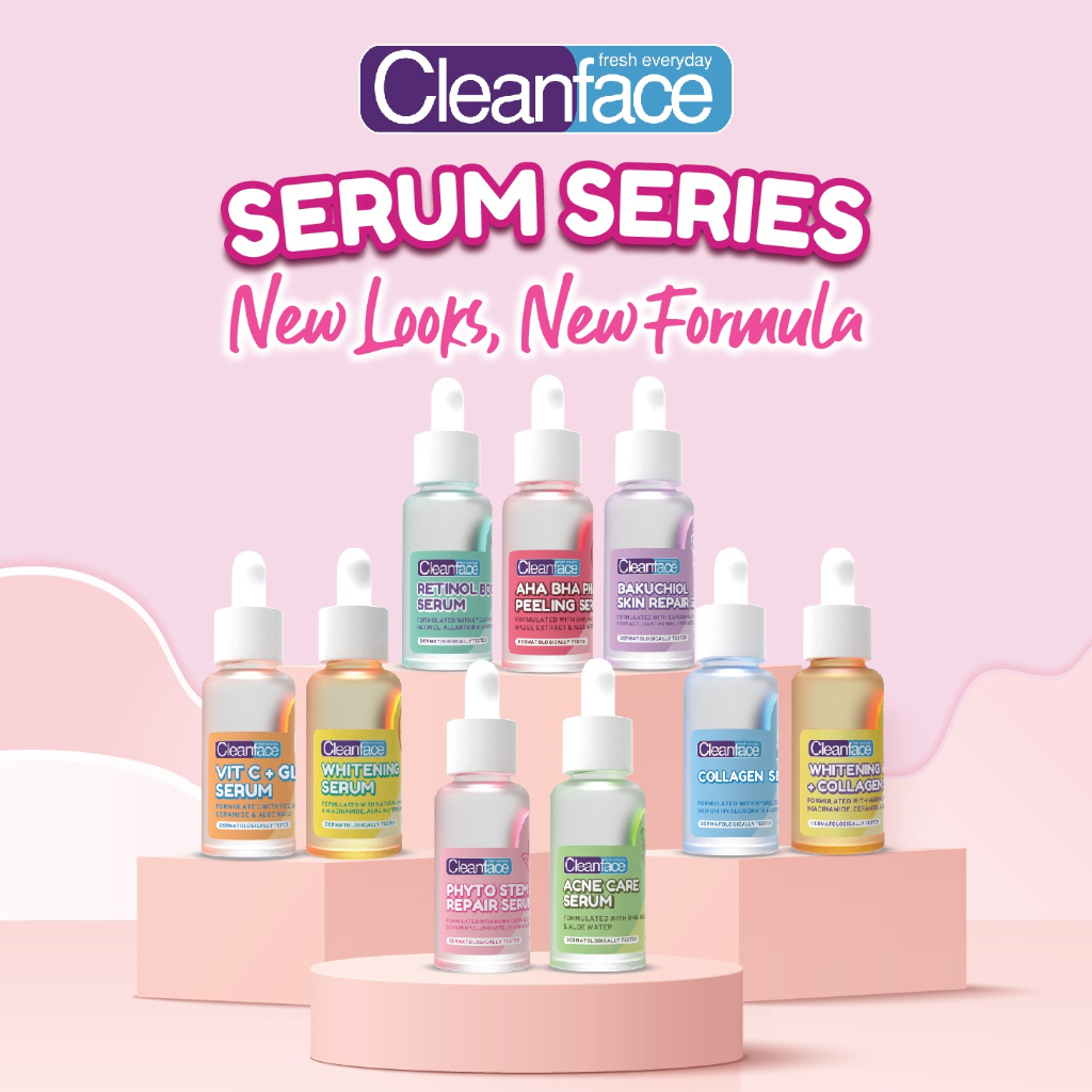 Jual CLEAN FACE SERUM SERIES SEMUA JENIS KULIT NEW FORMULA | Shopee ...