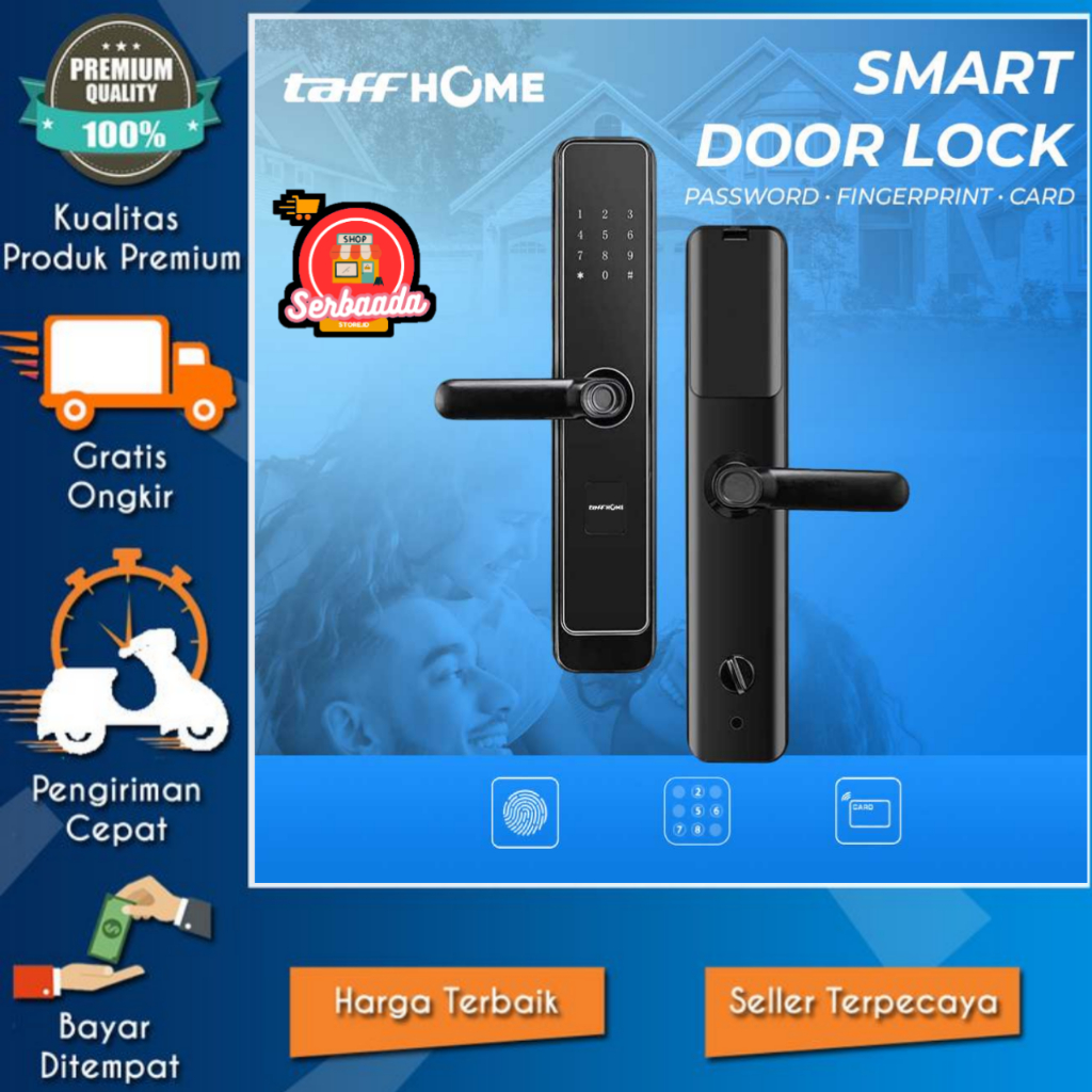 Jual TaffHOME Sistem Pintu Pengaman Smart Door Password Fingerprint Card - XR24 | Shopee Indonesia