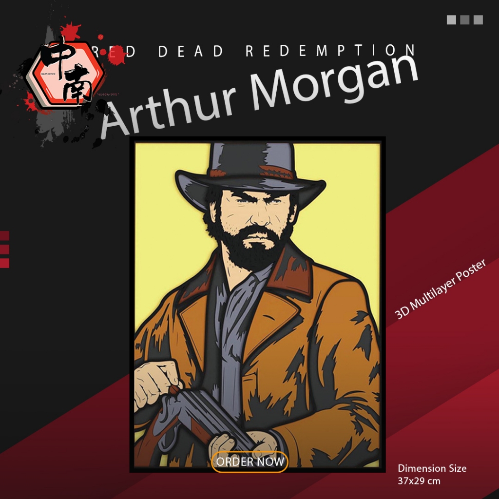Jual Poster 3D Multilayer Red Dead Redemption Arthur Morgan | Shopee ...